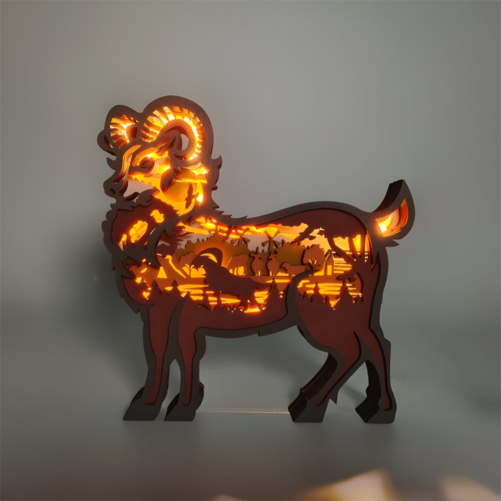 Ovis canadensis 3D Wooden Carved Ornaments – Decorart.uk