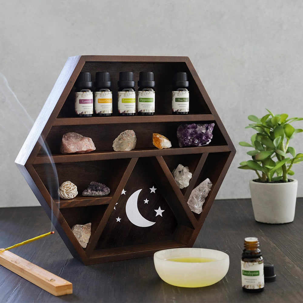 Hexagon Floating Crystal Shelves – Decorart.uk