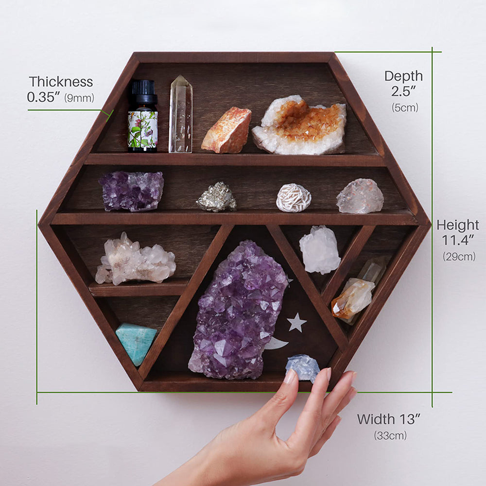 Hexagon Floating Crystal Shelves – Decorart.uk